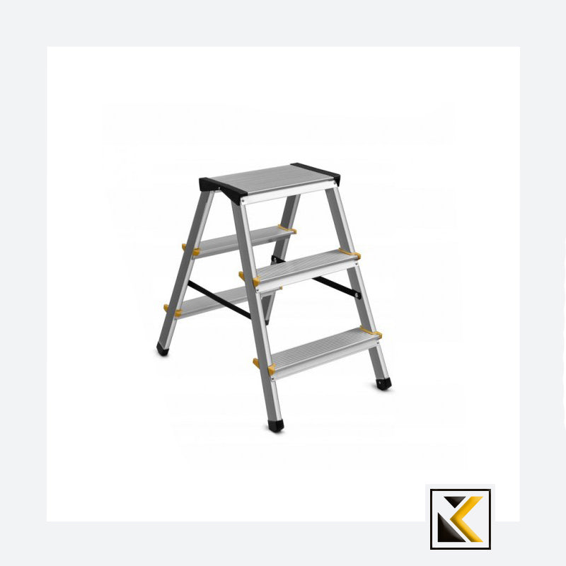 Dubbele aluminium trap met 3 treden – Handelsonderneming Kremer