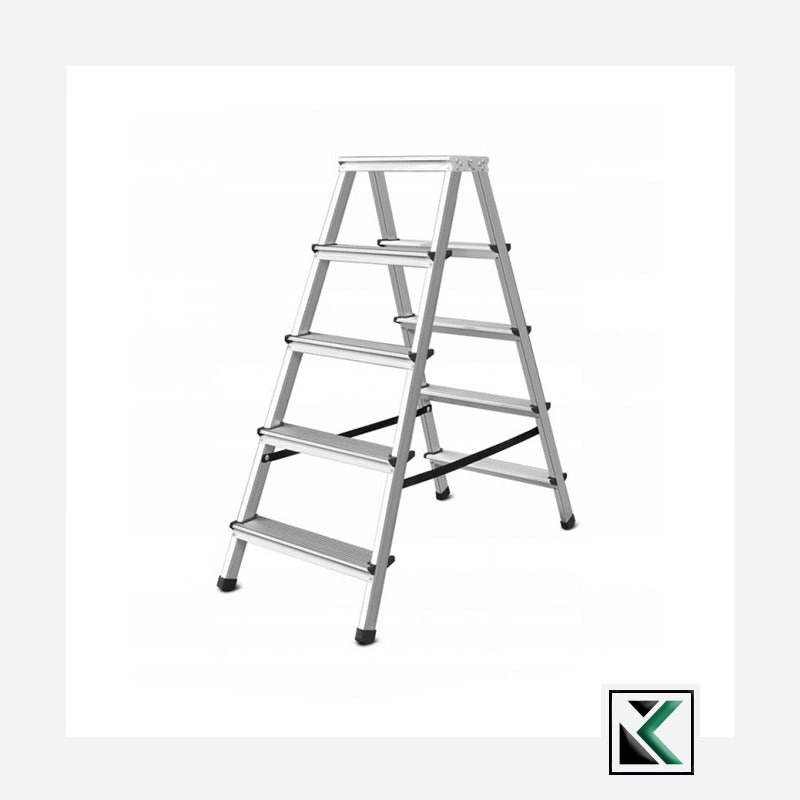 Aluminium ladder dubbelzijdig opvouwbare Trap 2x5 treden 125 Kg ...