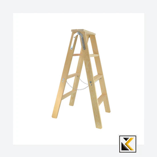 Houten vrijstaande houten ladder 2x5 treden – Handelsonderneming Kremer